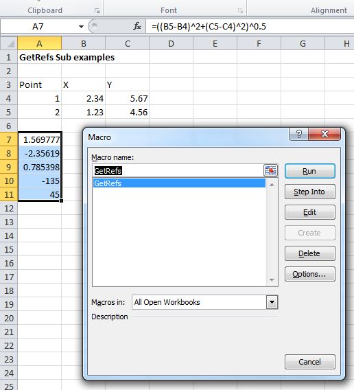 Showing numerical values of formulae cell references | Newton Excel ...
