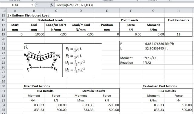 Continuous Beam Spreadsheet – with Units | Newton Excel Bach, not (just ...
