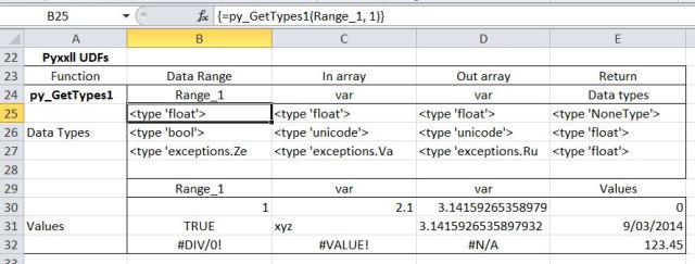Transfer of arrays to/from Python with Pyxll – Part1; Data Types ...