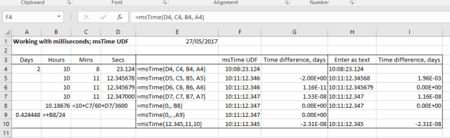 Working with milliseconds in Excel | Newton Excel Bach, not (just) an ...