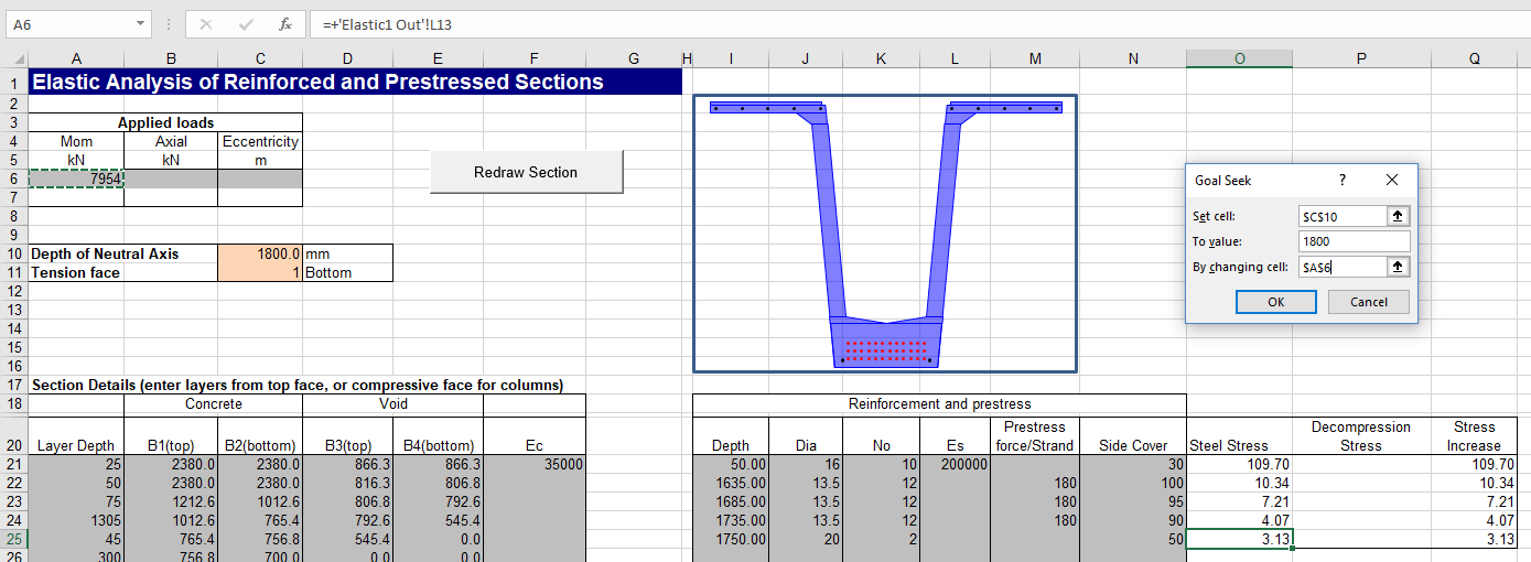 Stress increments in prestressed concrete beams | Newton Excel Bach ...