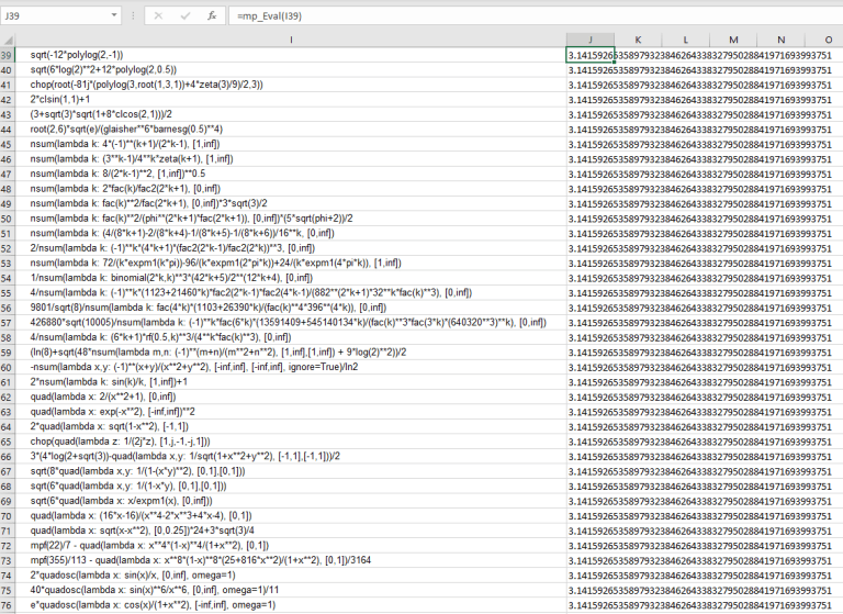 mpmath for Excel | Newton Excel Bach, not (just) an Excel Blog