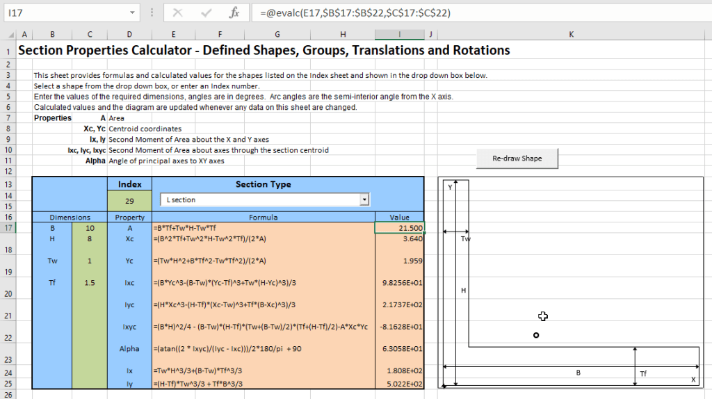 Section Properties for Rotated Shapes | Newton Excel Bach, not (just) an Excel Blog