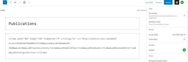 Embedding OneDrive in WordPress | Newton Excel Bach, not (just) an ...