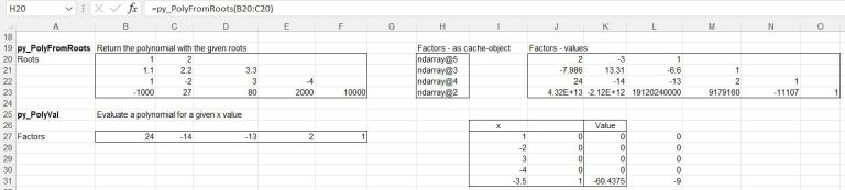 Calling Numpy polynomial functions from Excel | Newton Excel Bach, not ...