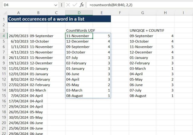 Counting words in a list and dictionary links | Newton Excel Bach, not ...