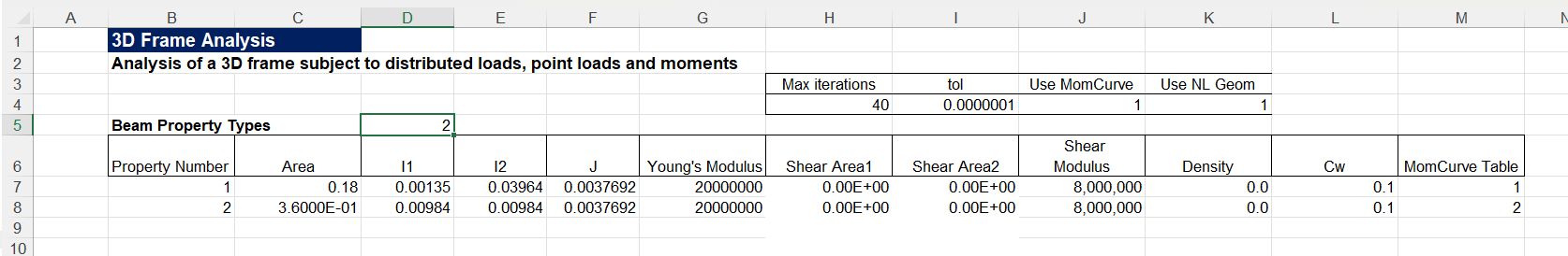 3DFrame-py; with non-linear analysis | Newton Excel Bach, not (just) an Excel Blog